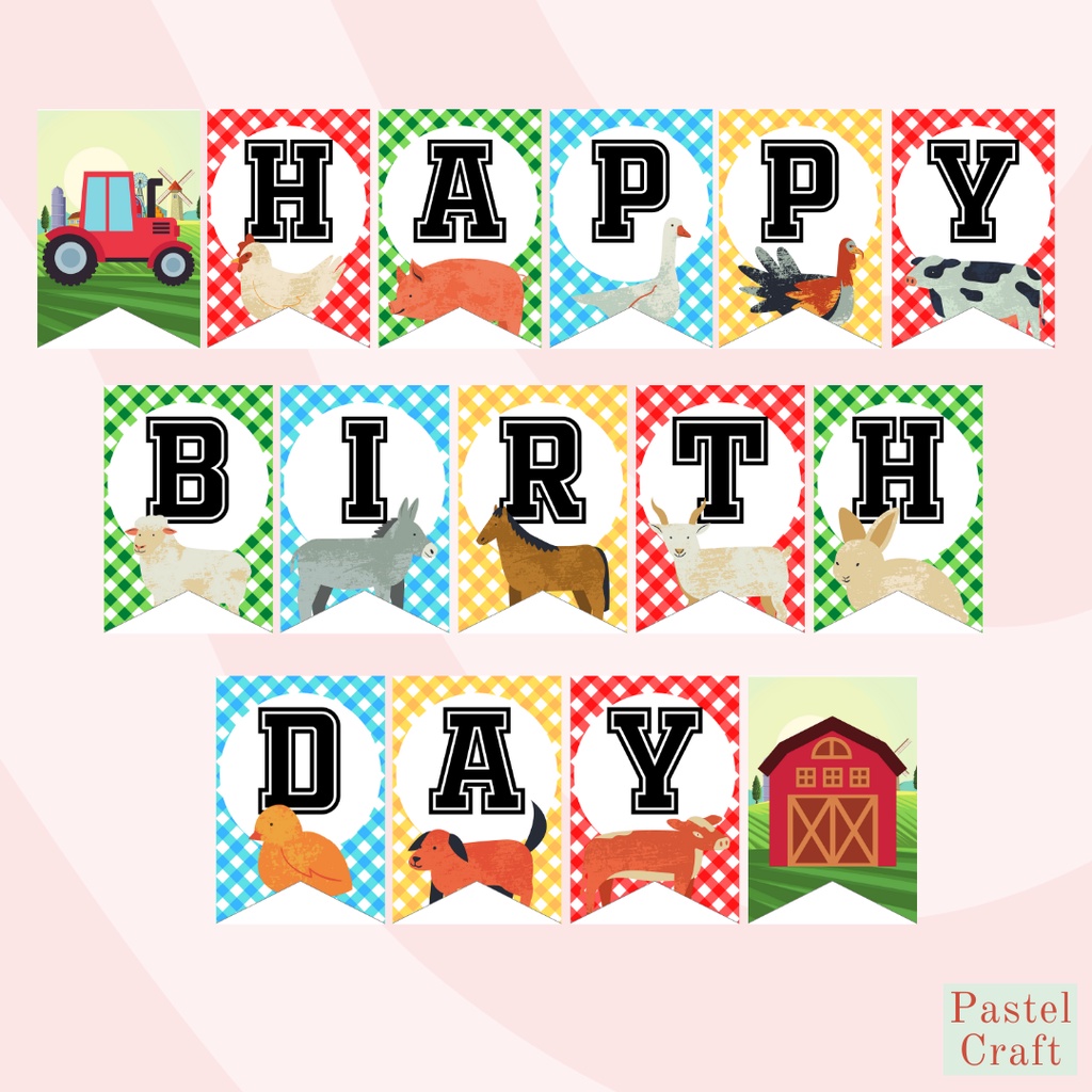 Farm Animals Customized Banner (Message us before you order. Price is ...