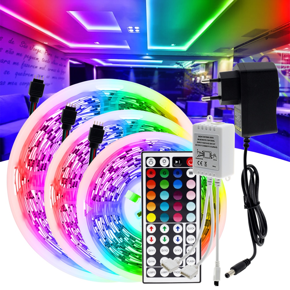 Led Strip 10M 15 20 30M Roll 300Leds 5050 Smd Rgb Led Light Strip + 44 ...