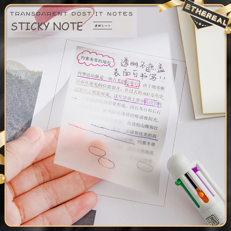 50Sheets Transparent Sticky Notes with Scrapes Stickers Sticky ...