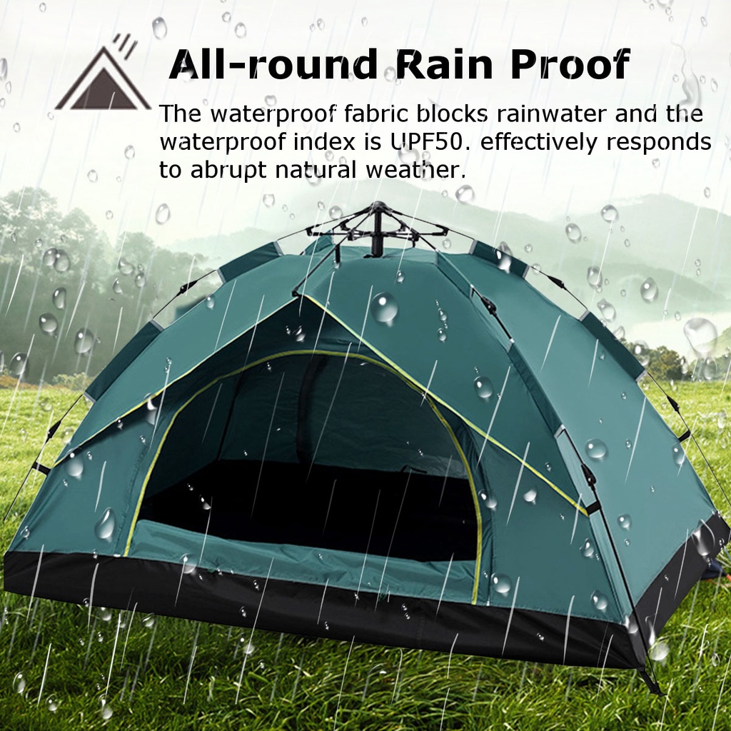 COD 4-5 Person Automatic Camping Tent Instant Setup Awning Outdoor ...