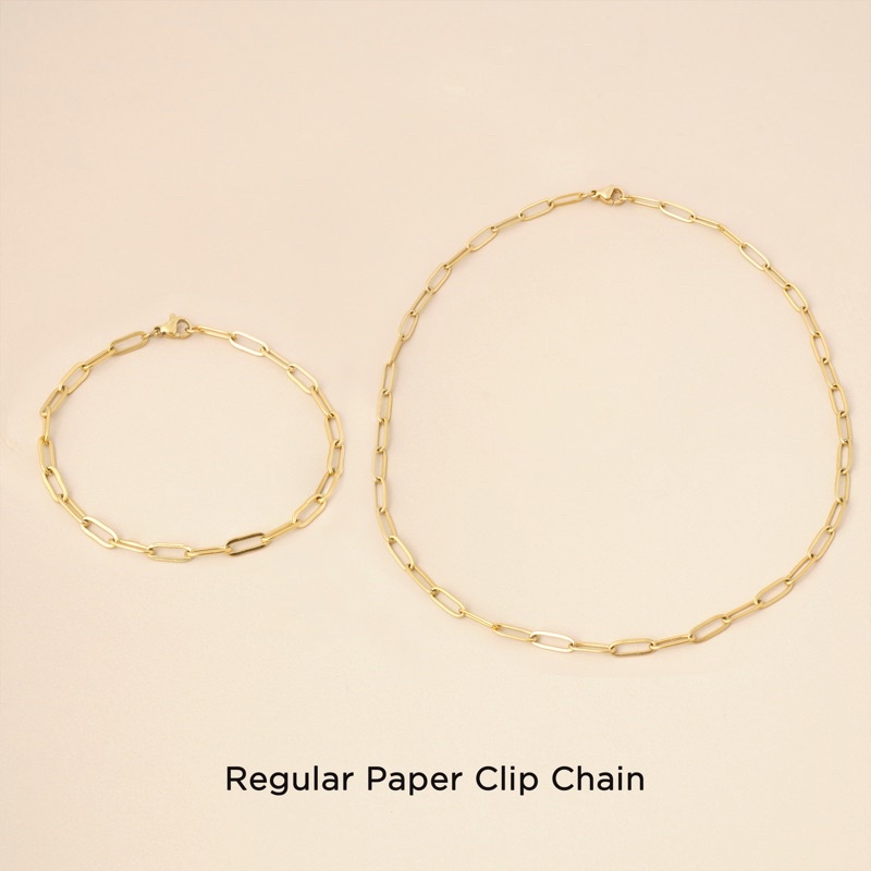 Callie Stainless Steel Dainty Paper Clip Necklace Bracelet Paperclip ...