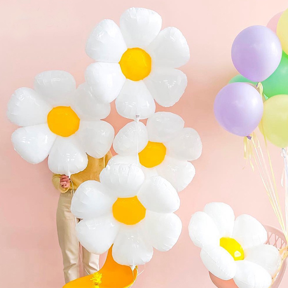 White Daisy Flower Foil Balloon sunflower balloons baby shower Birthday ...