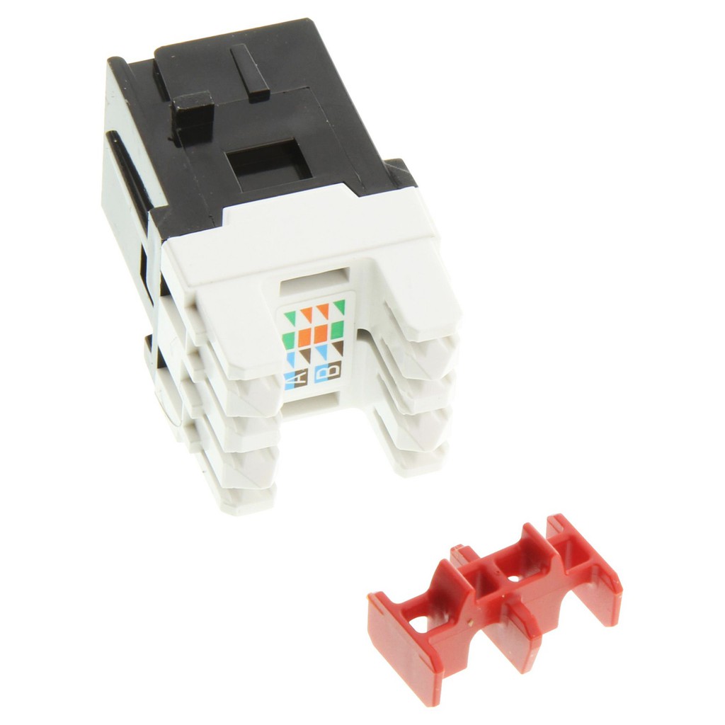 BELDEN Cat6 Information Outlet AX101321 Black/White i/o Keyconnect ...