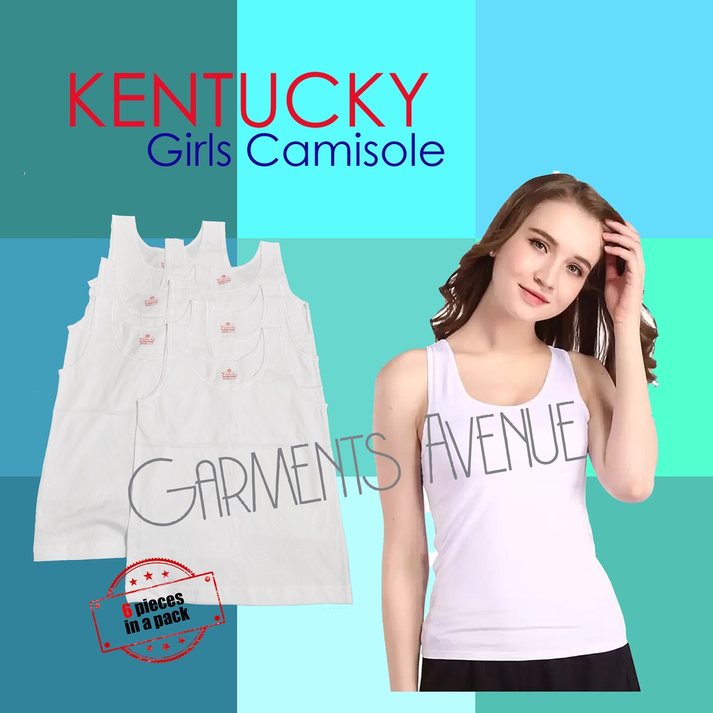 KENTUCKY LADY / CAMISOLE / GIRLS SANDO (WHITE) - 6pcs | Shopee Philippines