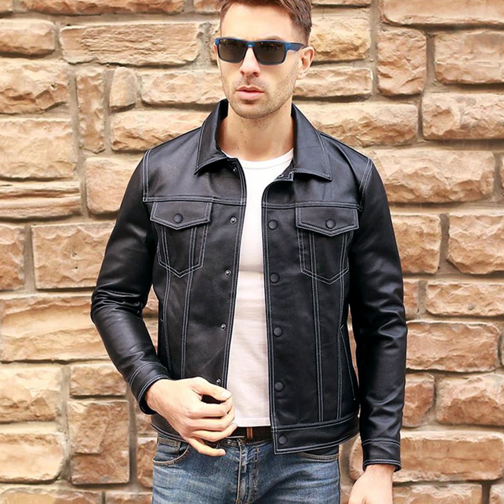 Jacket Pigofashion zadn12 biker umbrella lining men's leather | Shopee ...