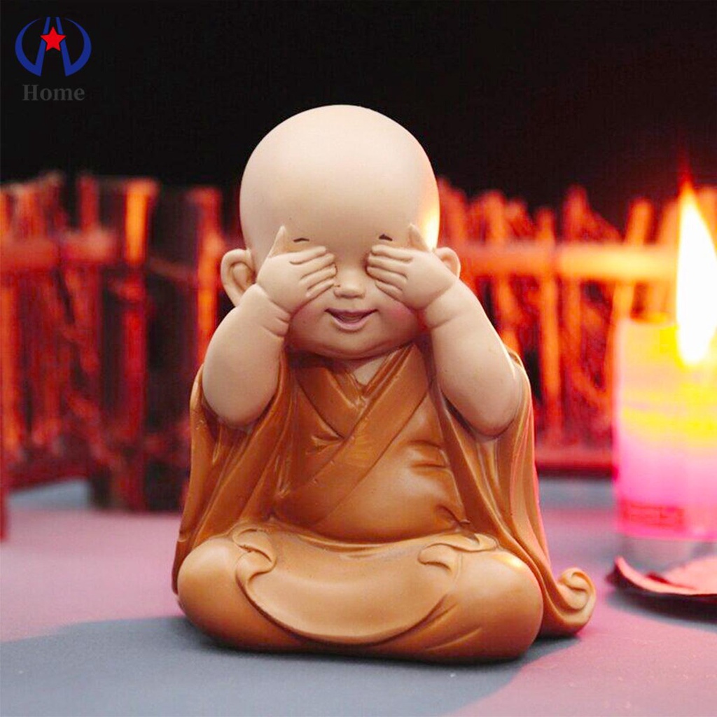 Little Monk Figurine Mini Monk Statue Cute Buddha Monk Statue Adorable ...