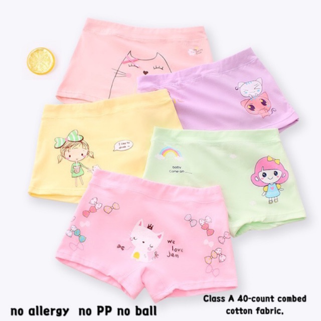 Cotton Boxer Briefs Little Girl Children Shorts Baby Cartoon Cotton ...