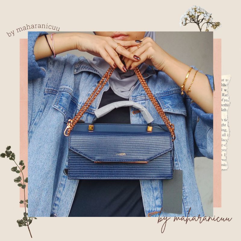 Pedro Lizard Clutch Gift Bag Set Include Box (Navy) | Shopee Philippines