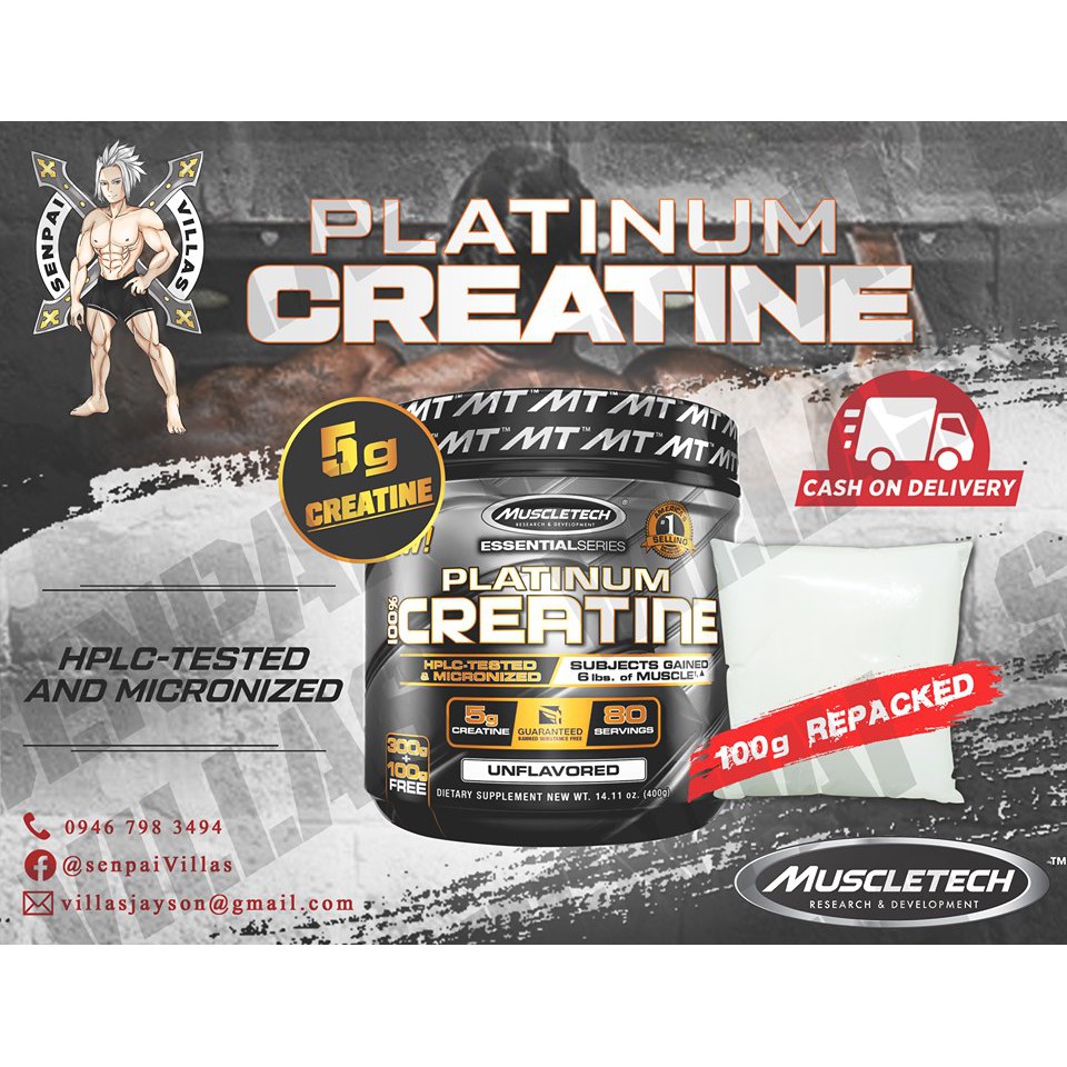 MUSCLETECH PLATINUM CREATINE POWDER 100GRAMS | Shopee Philippines
