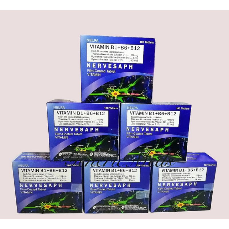 NERVESAPH Vitamin B Complex B1 + B6 + B12 Tablets 100's | Shopee ...