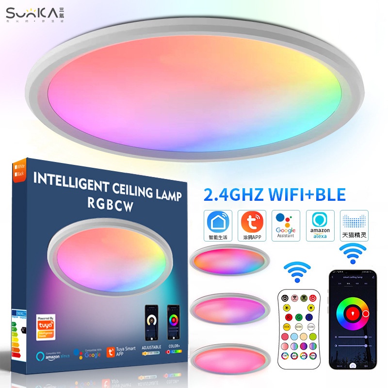 Smart TUYA ceiling light living room wifi bluetooth 2.4G remote control ...