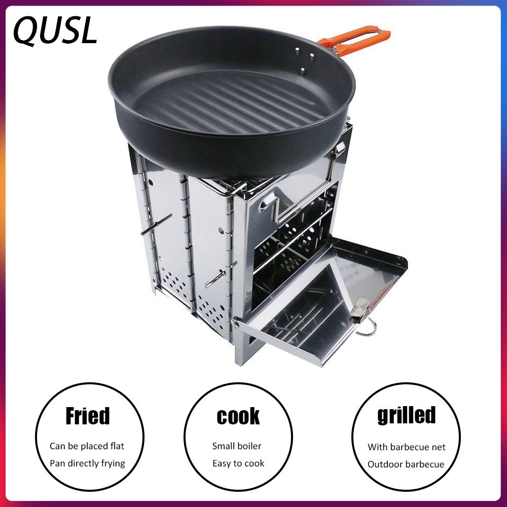 5 IN 1 Portable Stainless Steel Outdoor Camping Wood Stove Kit for ...