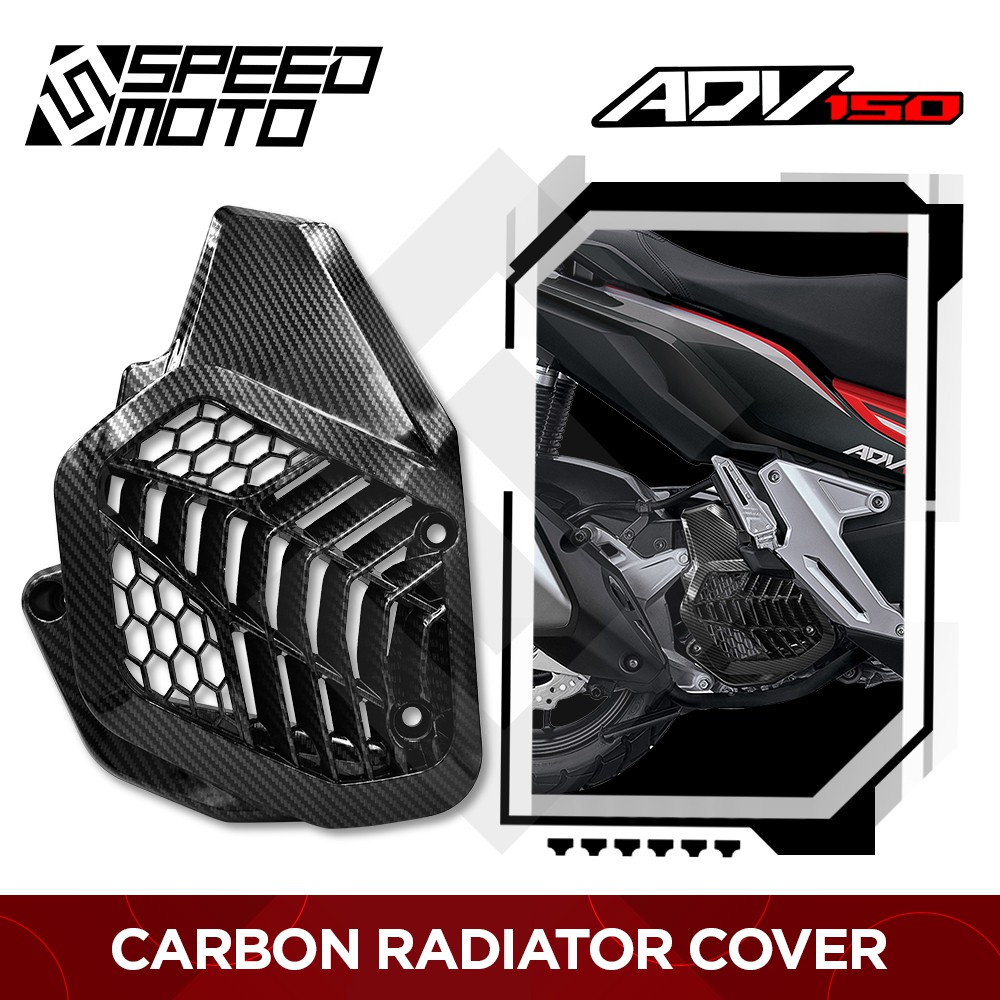 SPEEDMOTO HONDA ADV 150 RADIATOR COVER CARBON / ENGINE COVER CARBON FOR ...