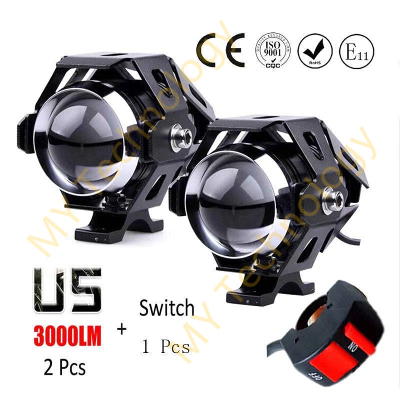 2PCS 125W 12v U5 Motorcycle Headlights Super Brighter Motorbike ...
