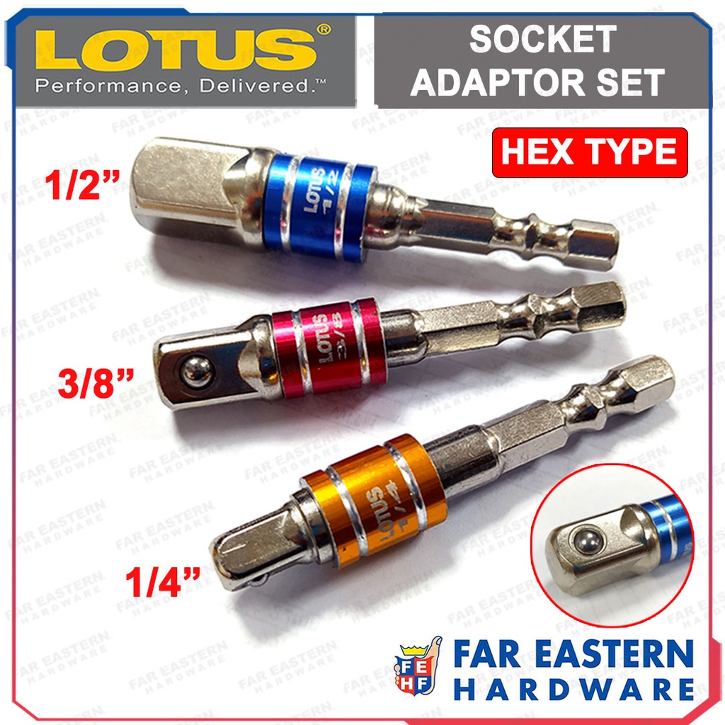 LOTUS Socket Adaptor Quick Change Hex Bit Holder 3pcs / Set LTXT300BH ...