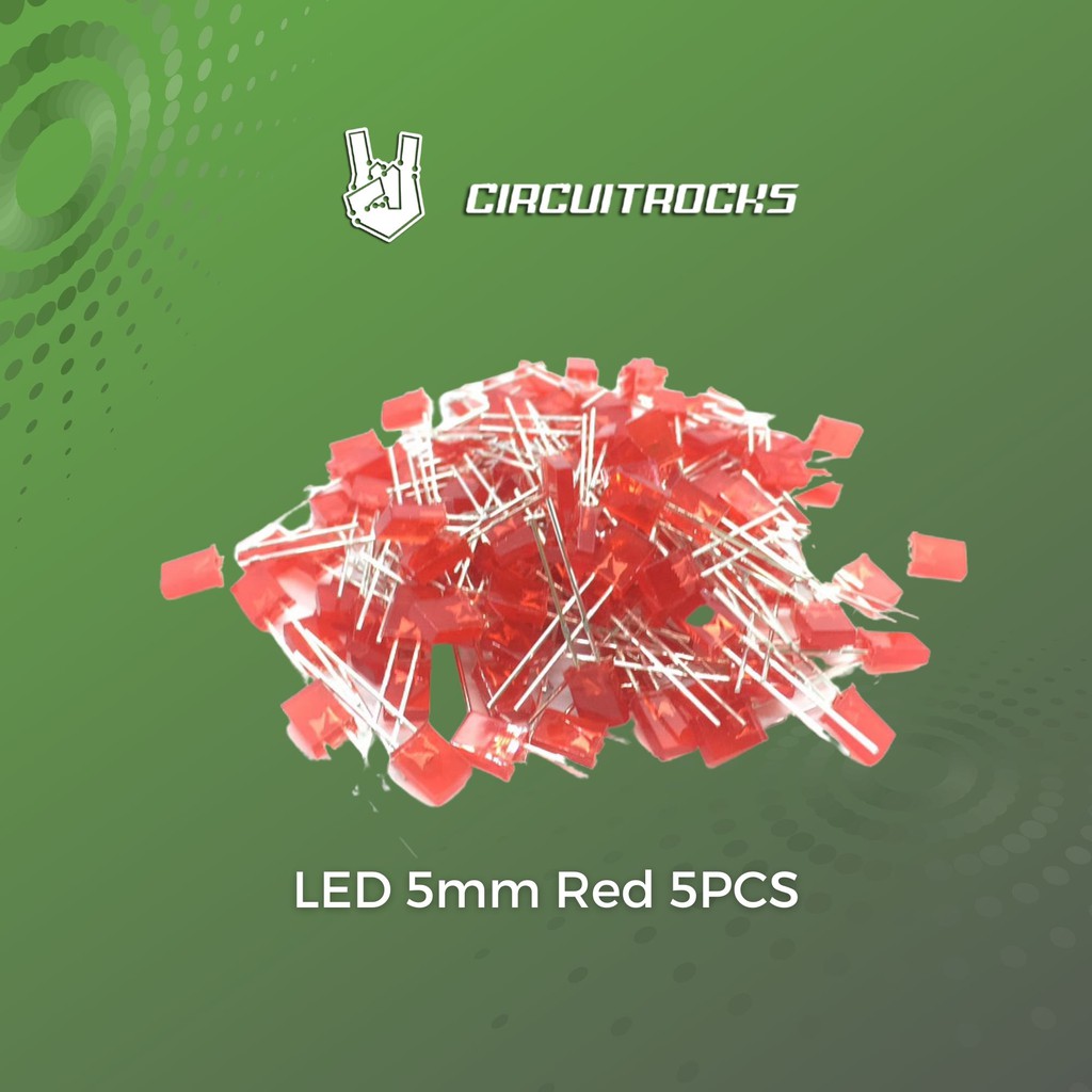 Circuitrocks Led 5mm Diode Light Green Blue White Yellow Red 5pcs ...