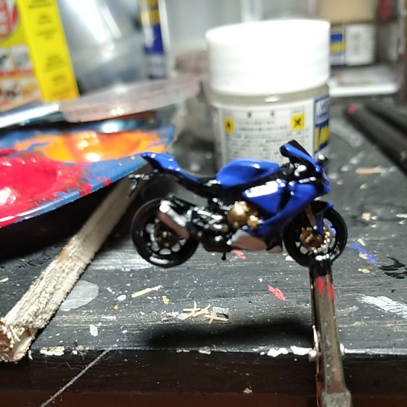1/64 yamaha R1 blue miniature figure for diecast 1:64 scale hotwheels ...