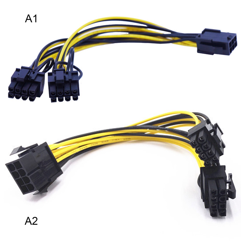 8pin CPU 6P To Dual 6+2P Graphics Card Molex 6Pin+2Pin 20cm Connector ...