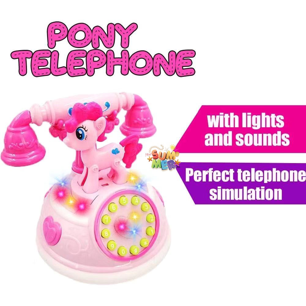 High quality my little pony toy phone with cord light and sound toy ...