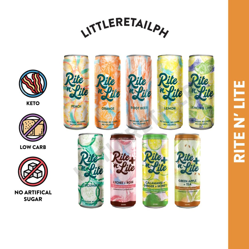 Rite 'n Lite Keto and Low Carb Carbonated Drink (Zero Calories, Sugar ...