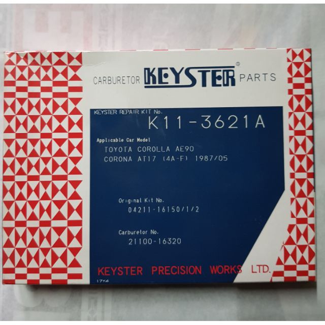 KEYSTER Toyota 4AF 1.6 Corolla 1989-1992 Carburetor Repair Kit JAPAN ...