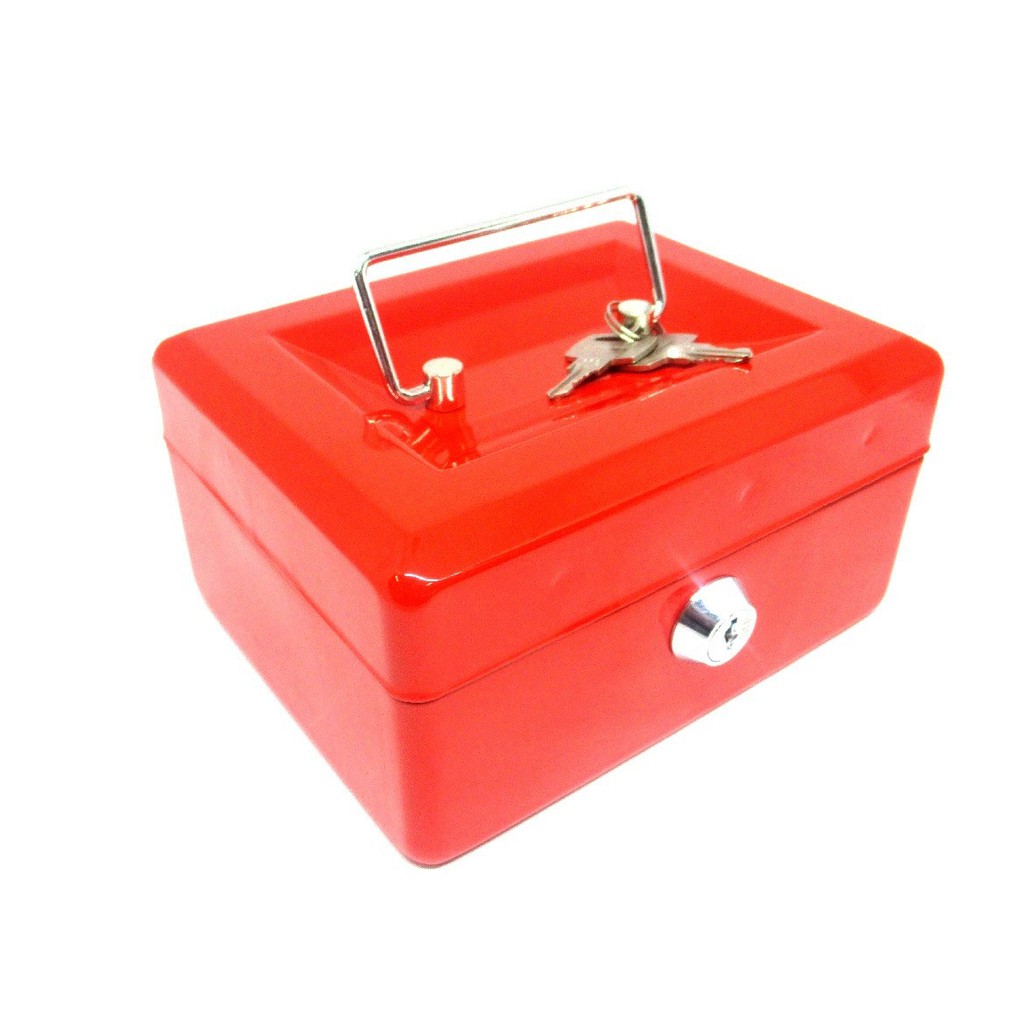 Large Metal Petty Cash Box with Handle Change Home Security (Random ...