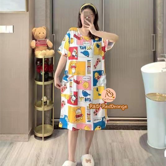 R&O #DS2 Korean daster dresses double pocket Plus Size sleepwear ...