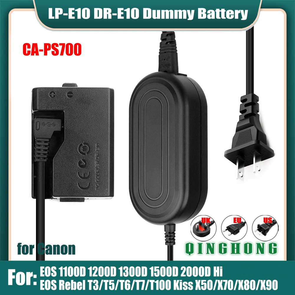 LP-E10 LPE10 Dummy Battery DR-E10 DC Coupler & ACK-E10 CA-PS700 AC ...