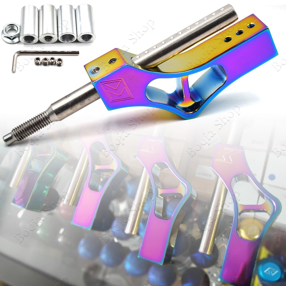 Neo Chrome Gear Lever Extension Stick Adjustable Height Car Shift Knob ...