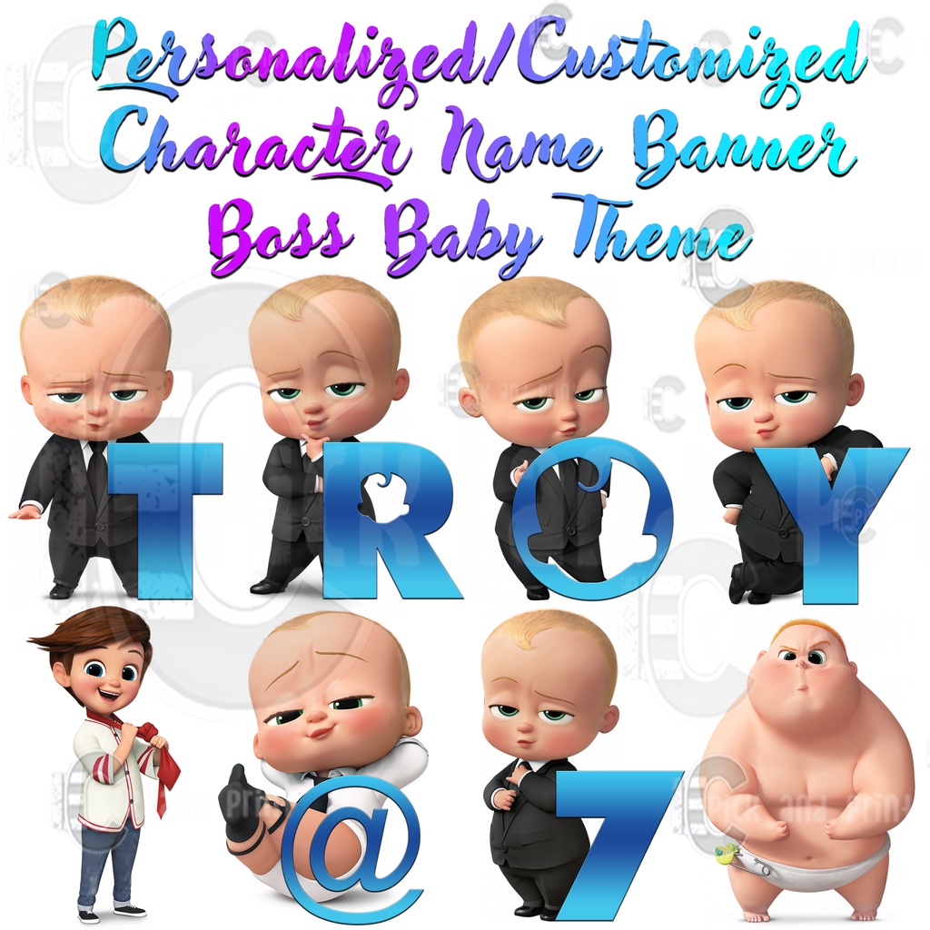 Boss Baby Character Name Banner Banderitas for Party Decorations, Party ...