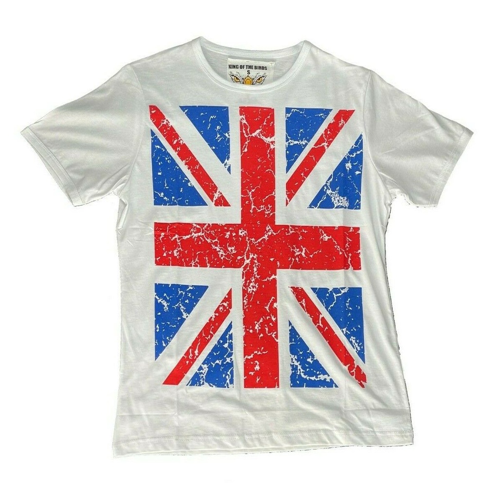 Casual Basic O-Neck Tee Union Jack Vintage Designe T Shirt Great ...