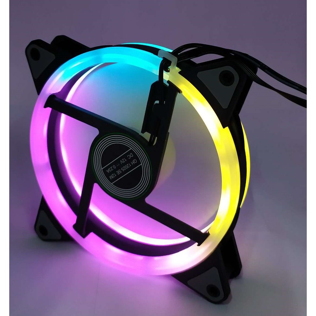 QH 12025 120x120 DOUBLE SIDED LED Cooling Fan RGB Square | Shopee ...