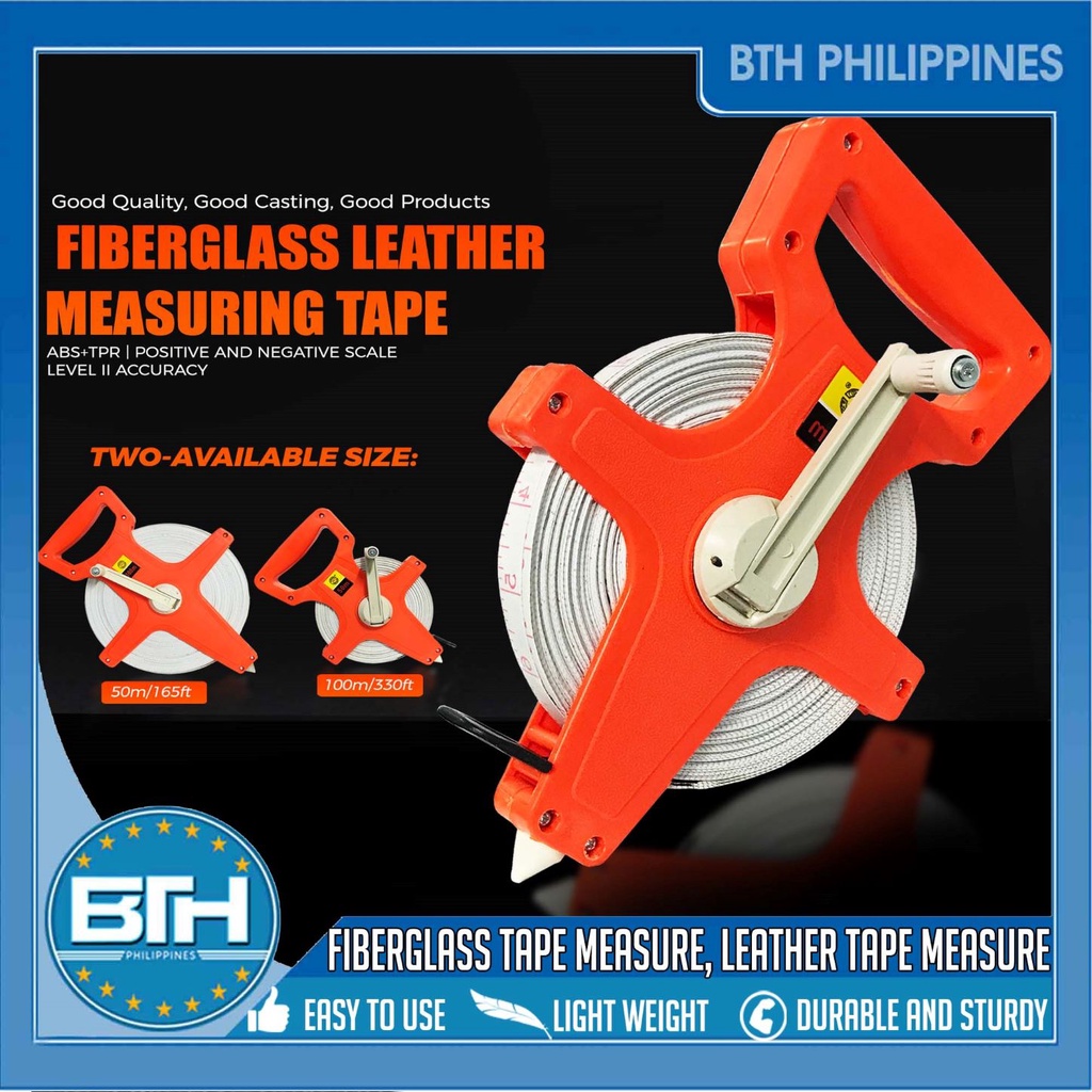 BTH 50M | 100M Tape Measure Fiber Glass High Quality Heavy Duty Meter ...