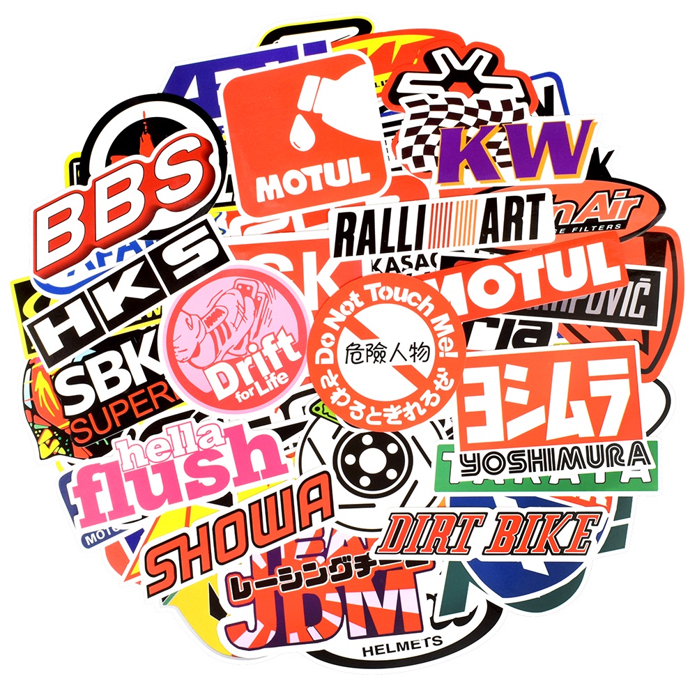 100 PCS Racing Car Stickers Graffiti JDM Car Modification Waterproof ...