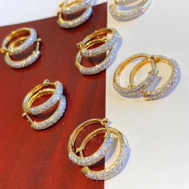 SGI fashion jewelry 18k rose gold swarovski stones chip earing for ...