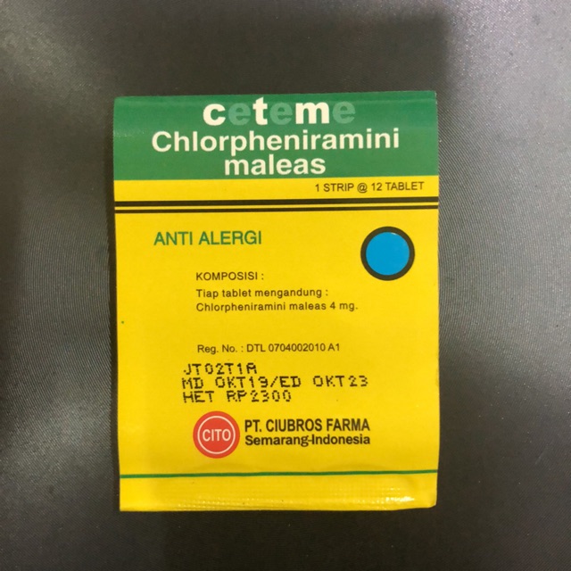 Ctm Ceteme Medicine Itching (1 Strip / 12 Tablets) | Shopee Philippines