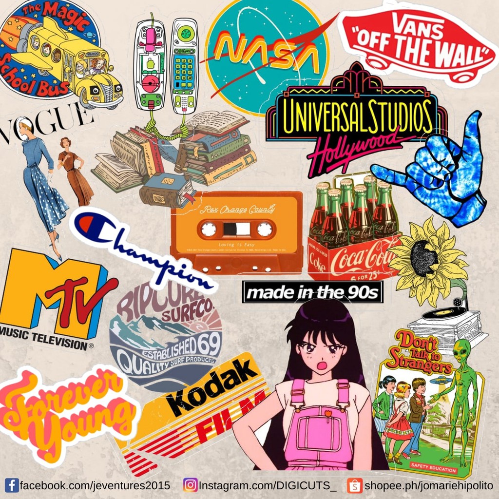 20 pcs 90's THEMED Sticker Set | Shopee Philippines