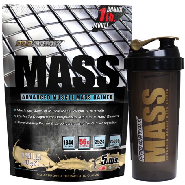 Promatrix Mass Gainer Whey Protein 6 Pounds Vanilla with Free Shaker ...