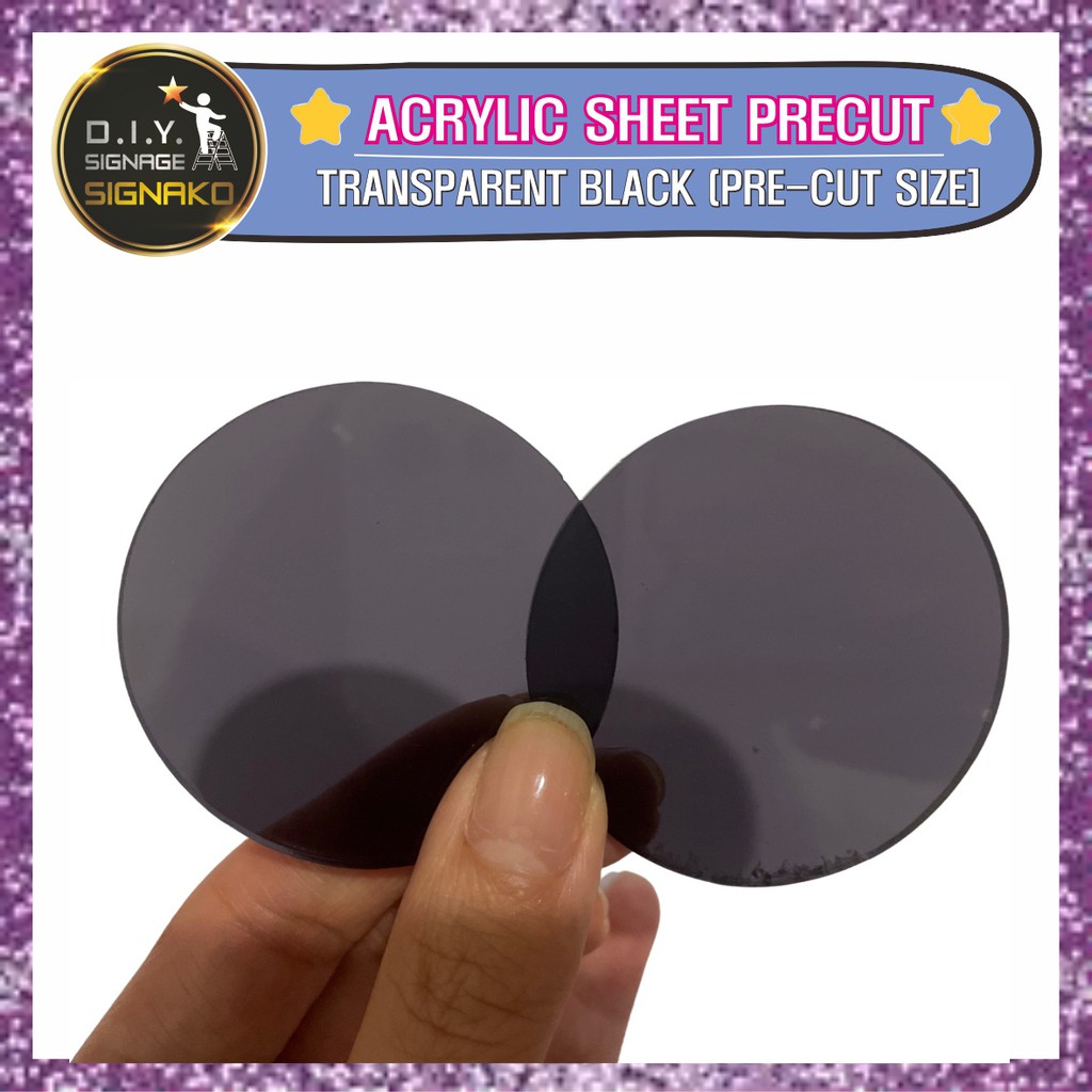 Transparent Black Circle Round Acrylic Sheet 1 / Pre Cut & Customized ...