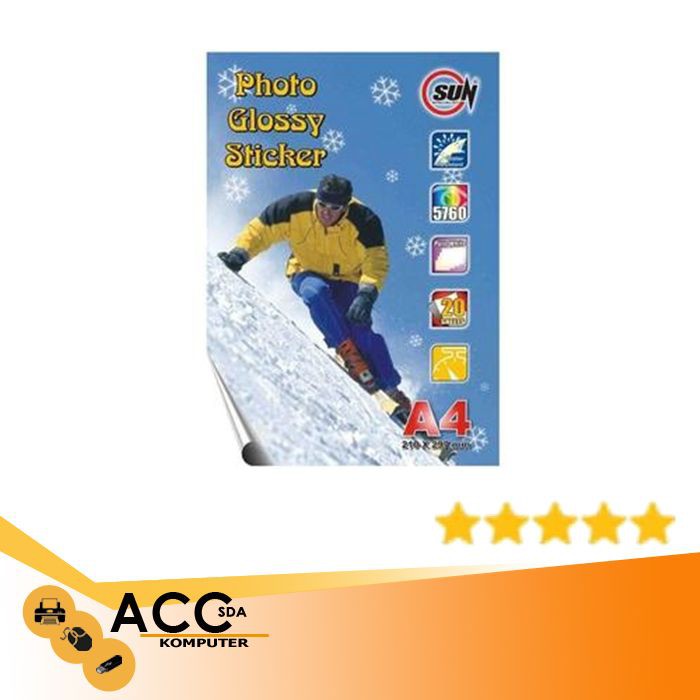 Sun A4 PHOTO GLOSSY STICKER 145 GSM 20 LBR | Shopee Philippines
