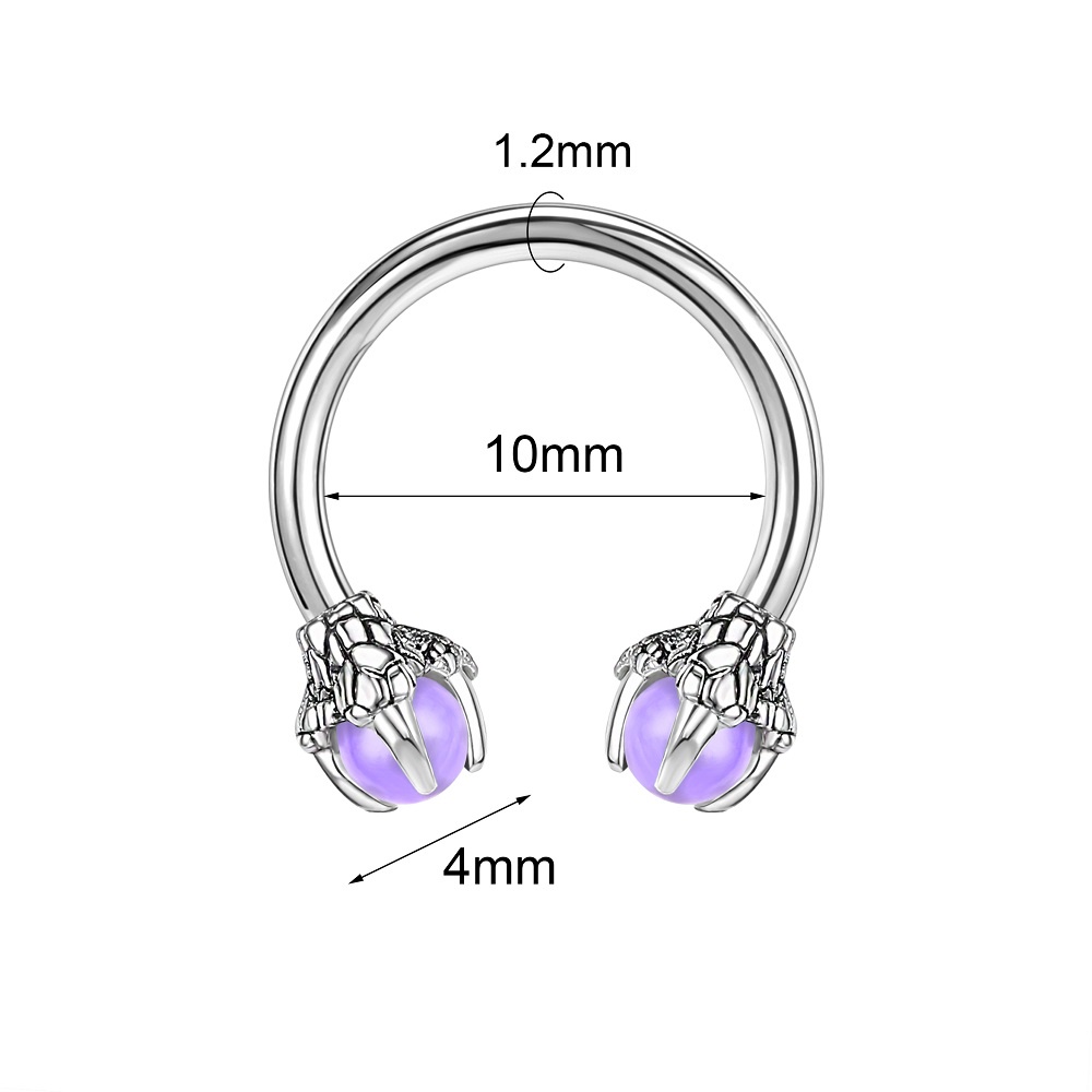 1 Pc Dragon Claws Nose Labret Eyebrow Piercing Stainless Steel Stud ...