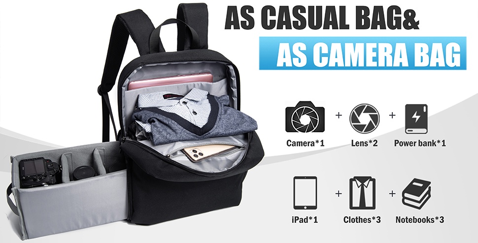 Caden Multifunction Camera Backpack with 14" / 16" Laptop Compartment ...