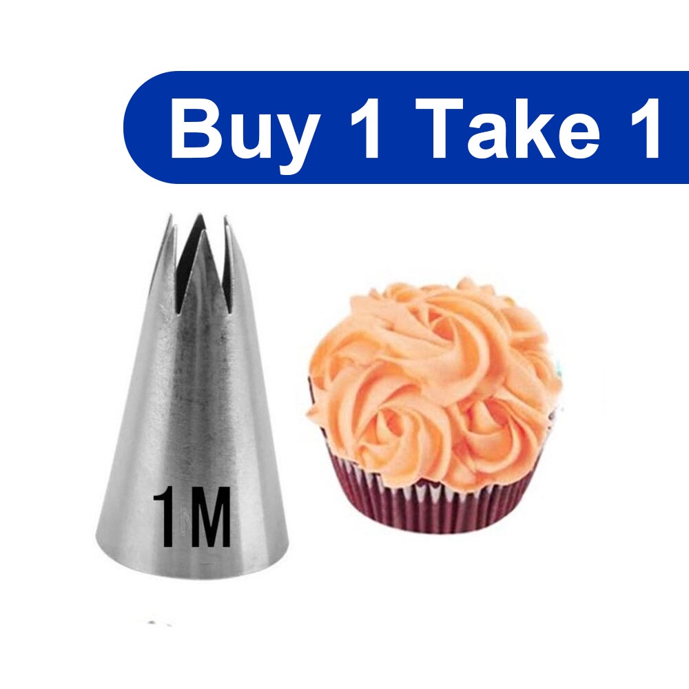 Buy 1 Free1-1PCS #1M Stainless Steel Icing Tips Piping Nozzles Cake ...