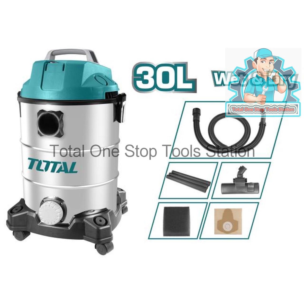 TOTAL Vacuum cleaner 1300W Premium Industrial TOOLS TVC13301 | Shopee ...