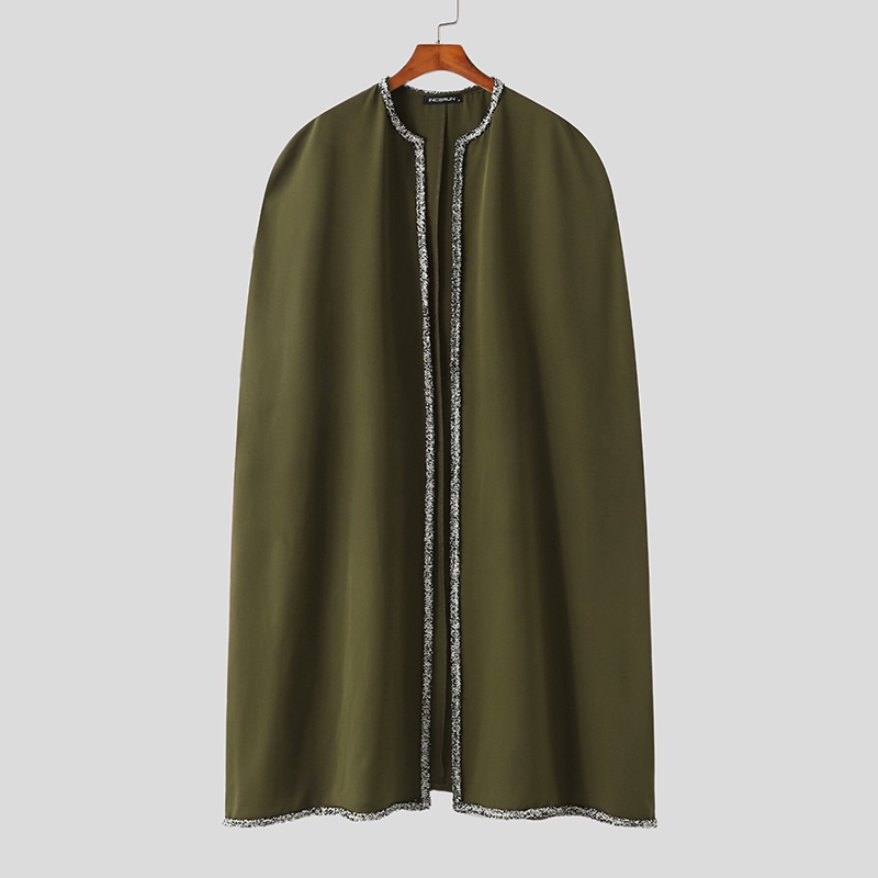 INCERUN Mens Vintage Shawl Poncho Cloaks Cape Loose Long Outerwear ...