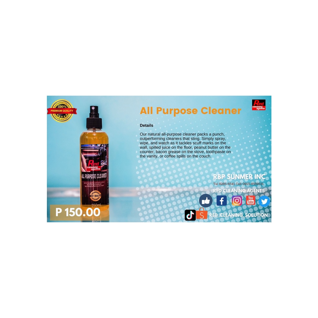 All Purpose Cleaner (250 ml) (Red Cleaning Agents) | Shopee Philippines
