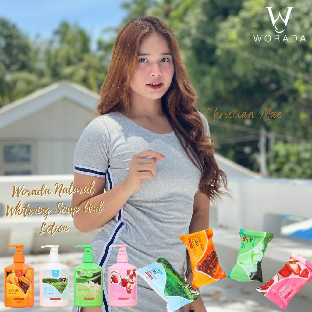 WORADA Whitens Lotion 300ML+ Bath Soap 65g Scar Remover Moisturizing ...