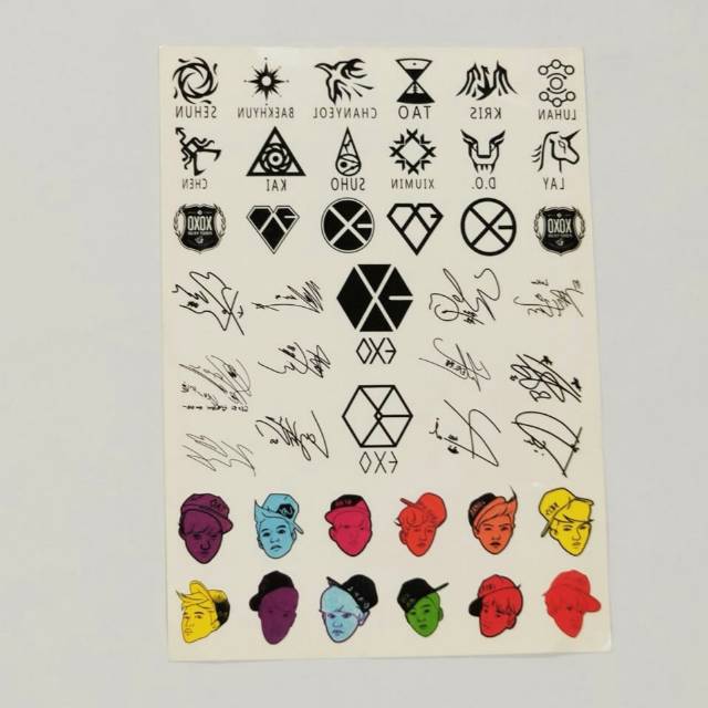 Kpop EXO SIGNATURE TATTOO | Shopee Philippines