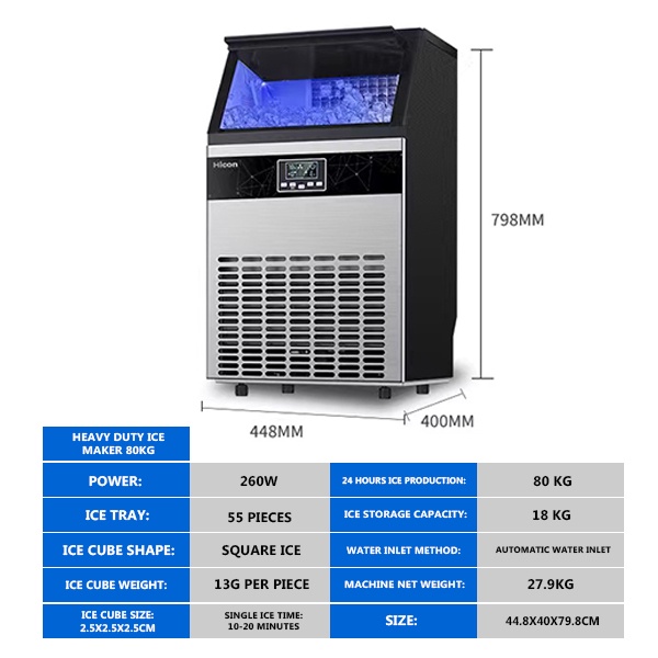 Automatic Ice Maker Machine 60kg-80kg Heavy Duty Commercial and ...