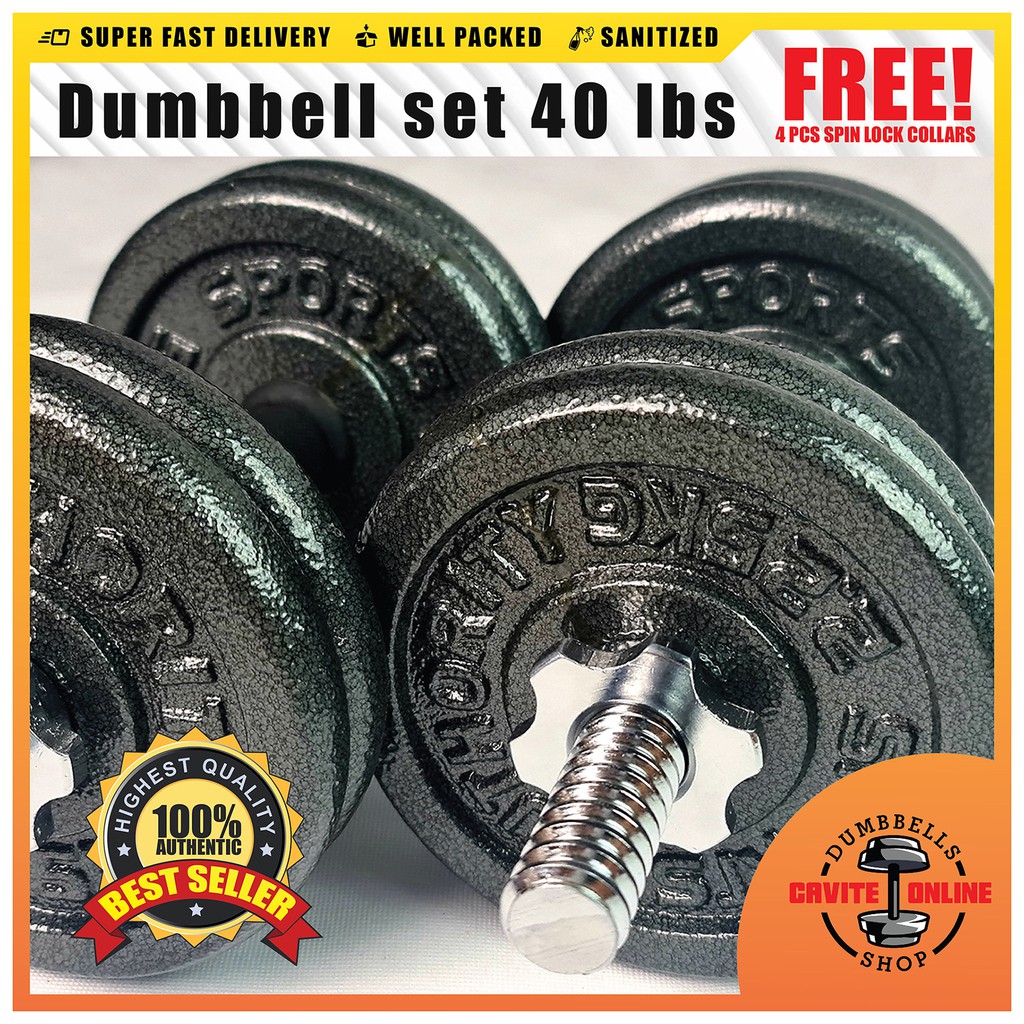 Dumbbell Barbell set 10/20/30/40/50 LBS Full Body Work Out Home Gym ...
